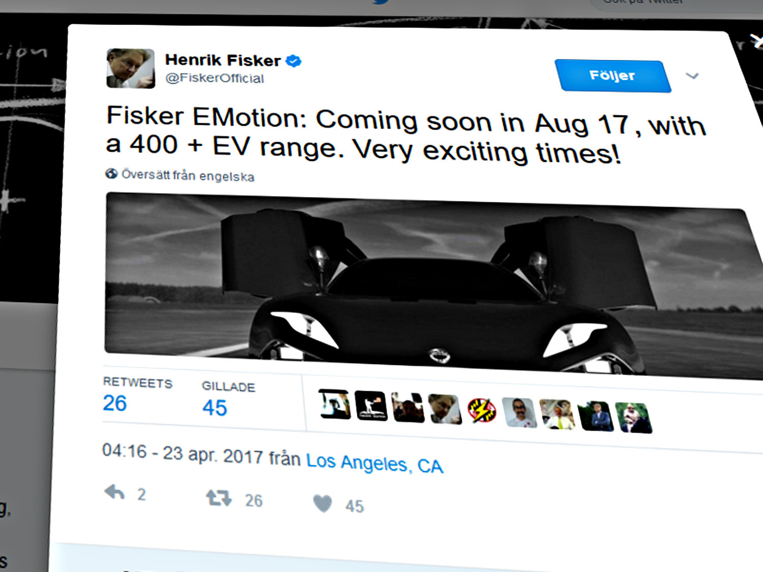 Fisker Emotion lanseras i augusti - Elbilen